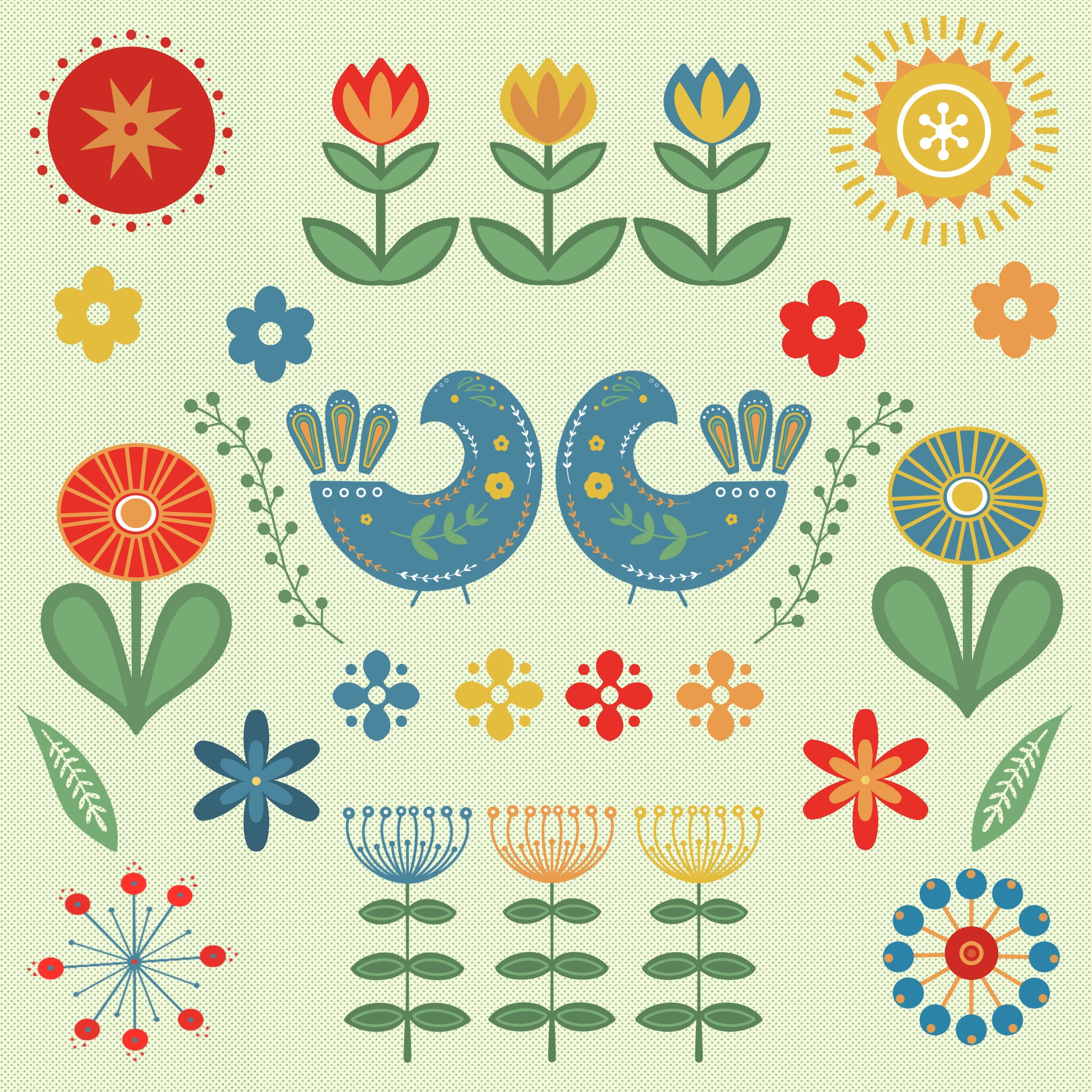 Scandinavian Folk Art Flowers