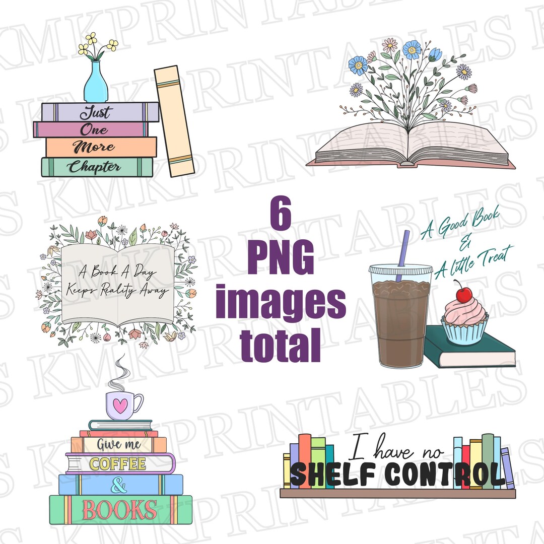 Book Lovers PNG Digital Download Pack - Etsy