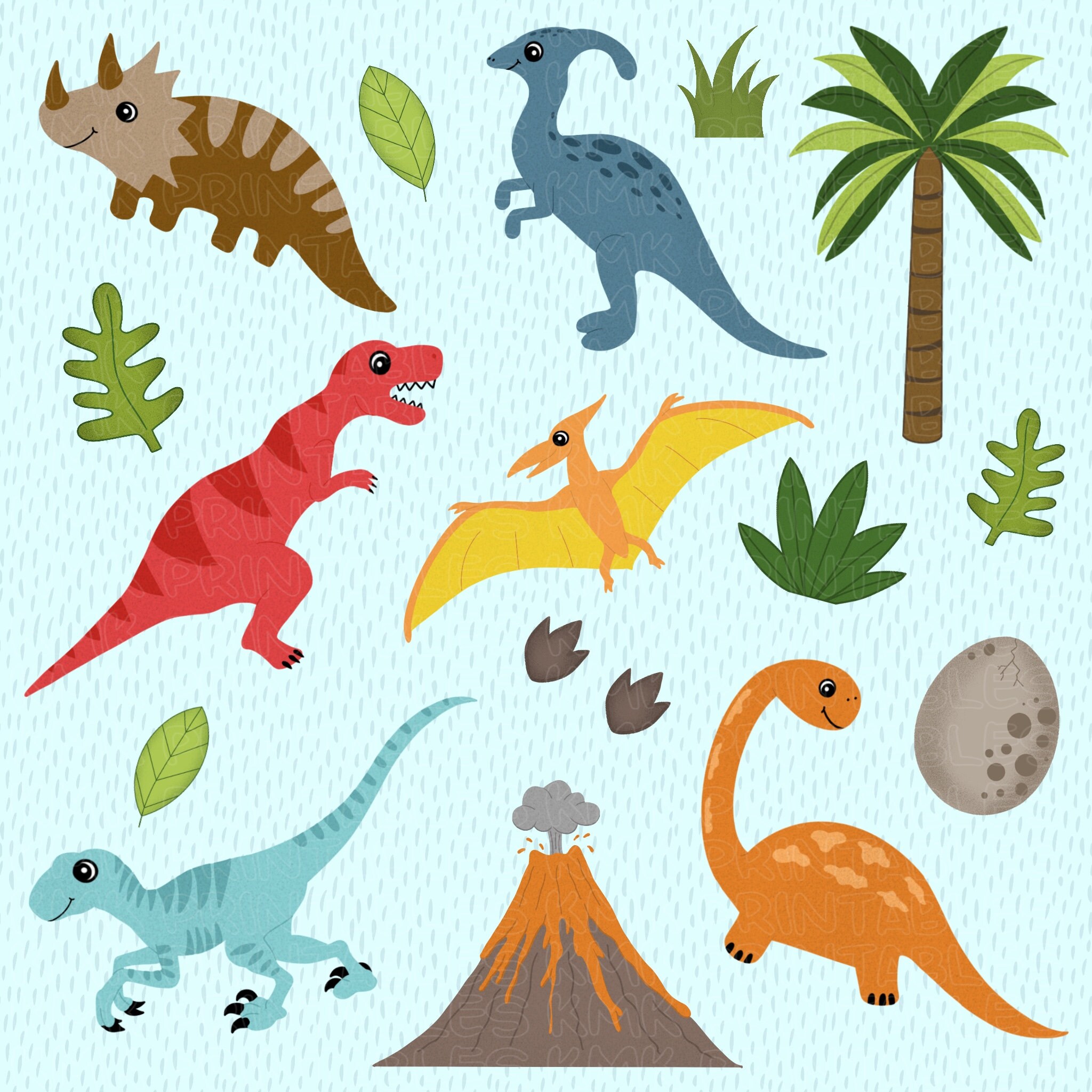 Dinosaur Clip Art Pack - Instant Download - Printable - Etsy UK