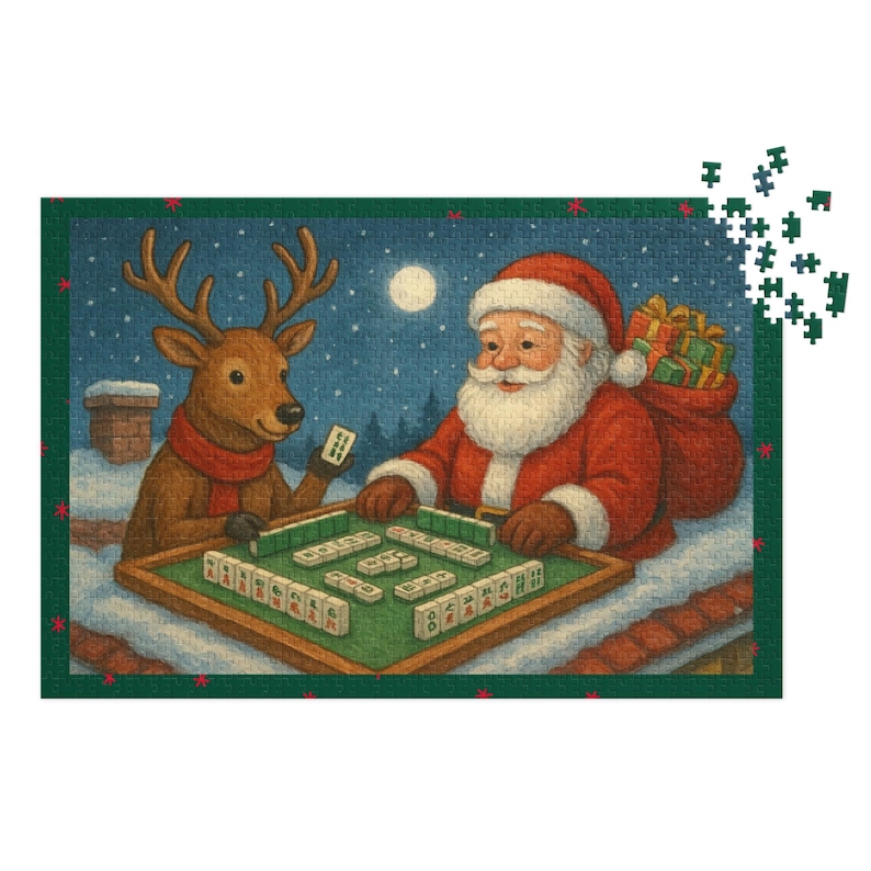 Up on the Housetop...bam Crak Dot Jigsaw Puzzle With Tin - Santa and ...