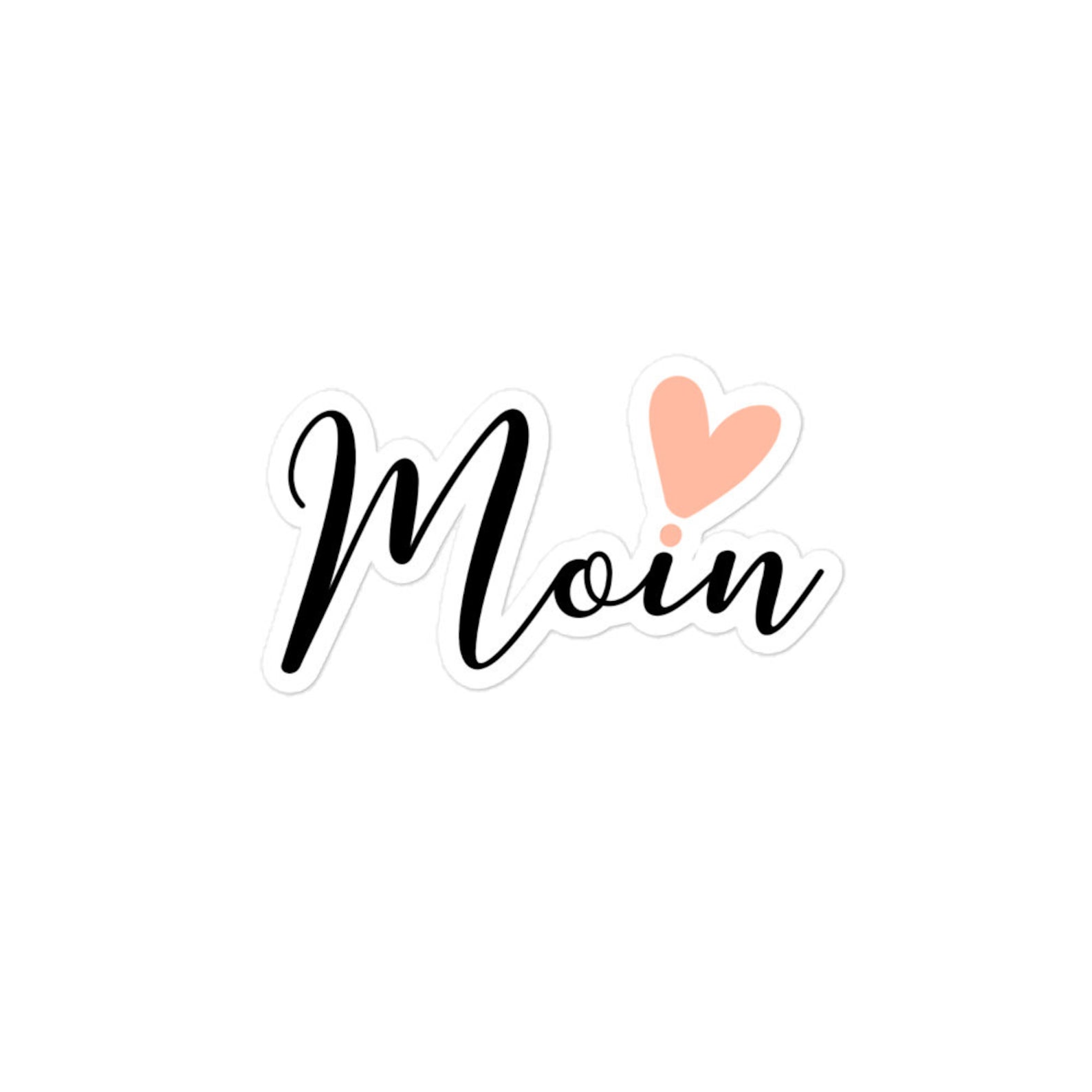 Moin With Pink Heart Bubble-free Sticker - Hello, Good Morning, German ...