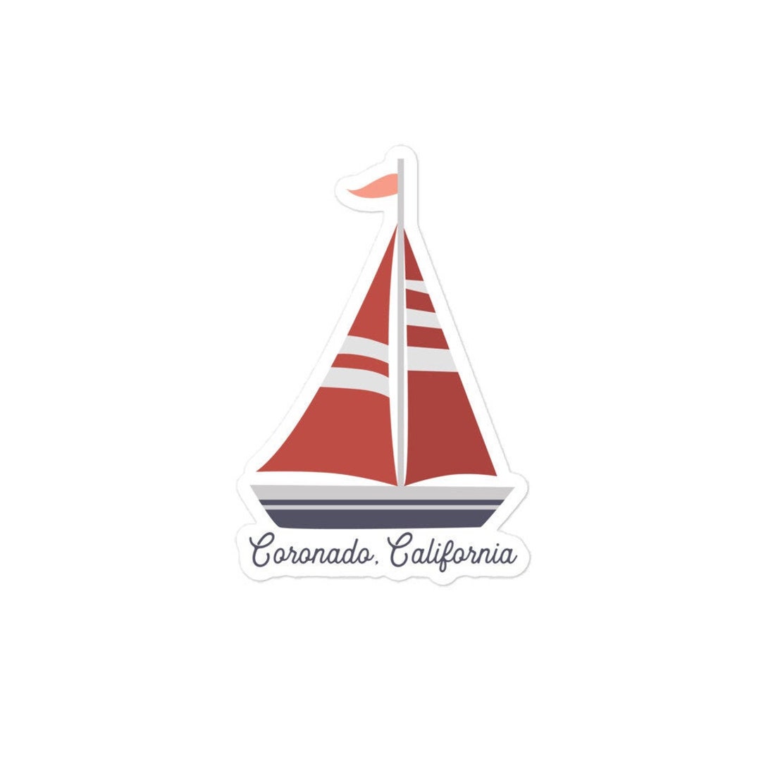 Coronado Segelboot Bubble-free Sticker Coronado Island, San Diego Bay ...