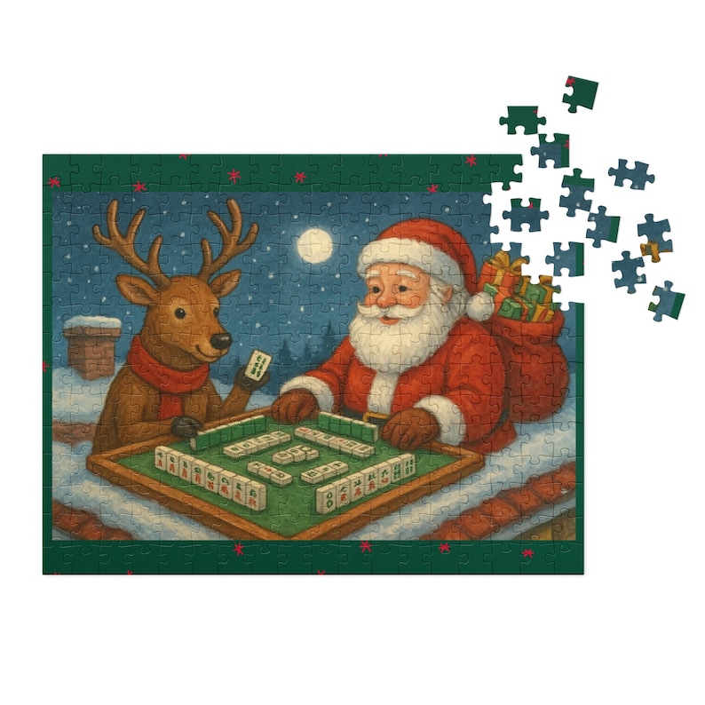 Up on the Housetop...bam Crak Dot Jigsaw Puzzle With Tin - Santa and ...