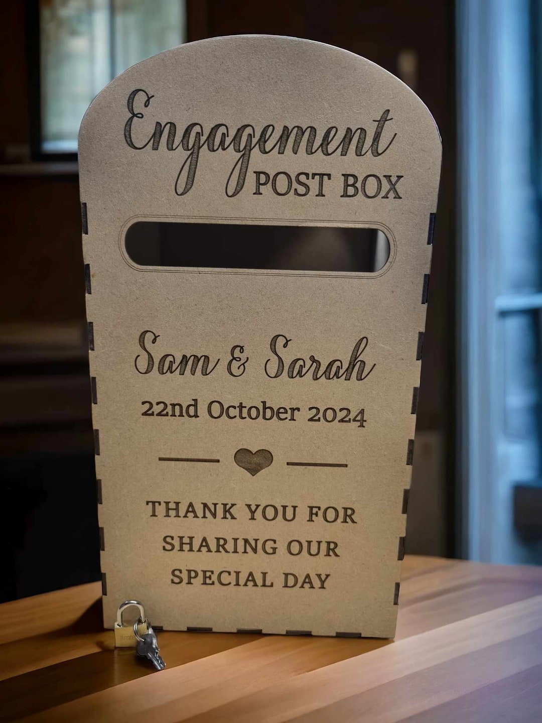 MDF Personalised Wooden Post Box Engagement Post Box - Etsy