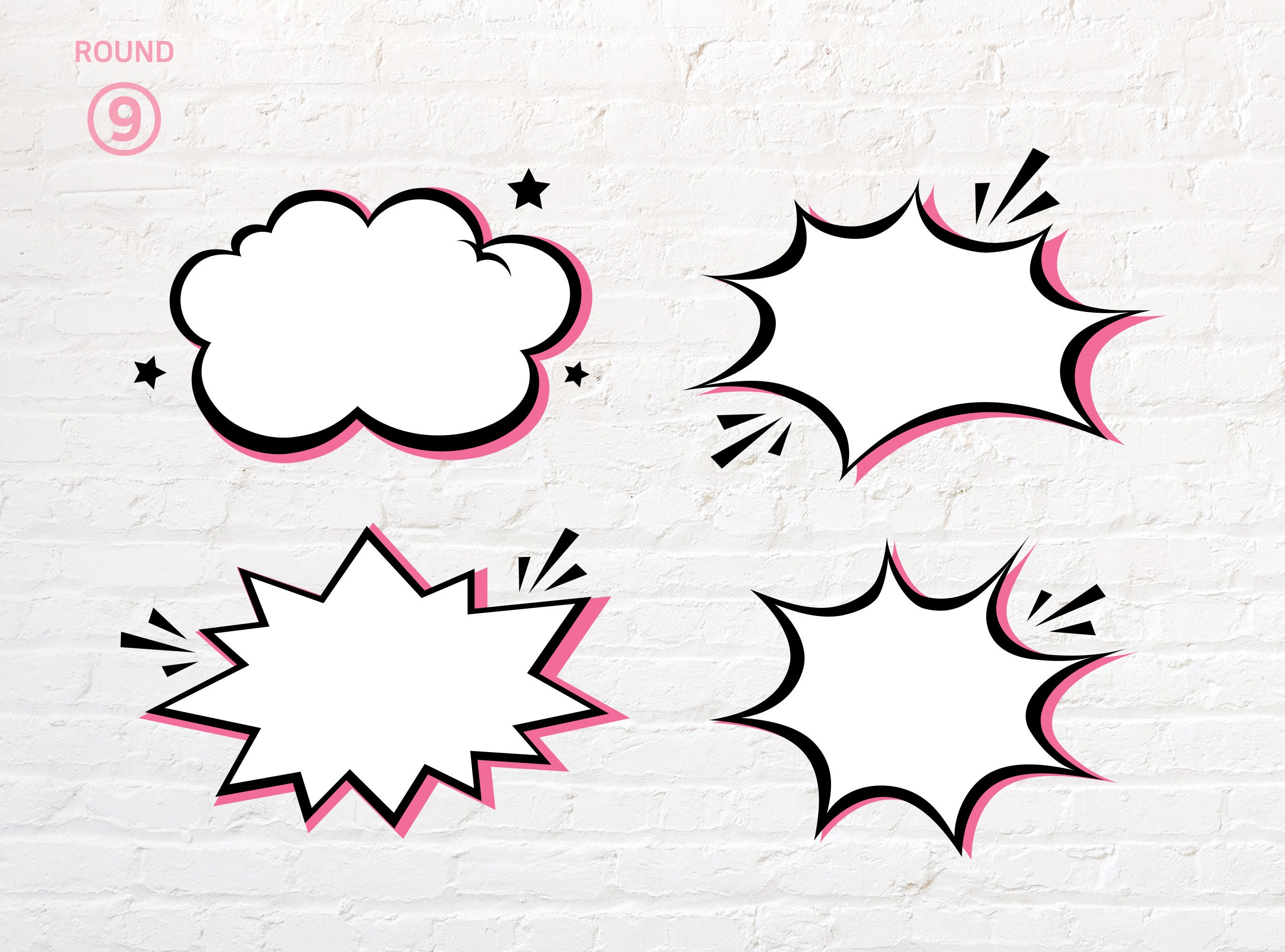 Comic Speech Bubbles Svg Png Dxf Eps Pdf | Etsy