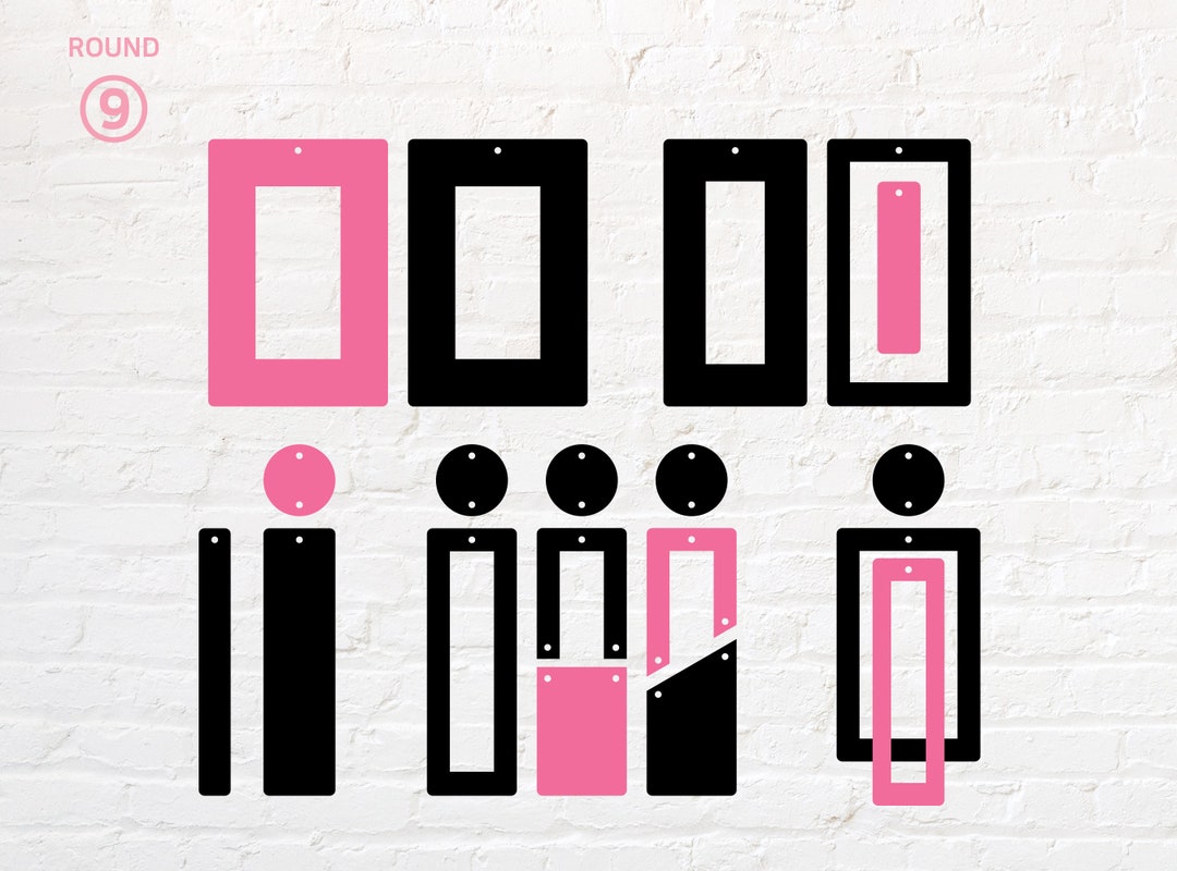 Basic Earring Svg, Rectangle Earring Svg, Png, Dxf, Eps, Pdf - Etsy