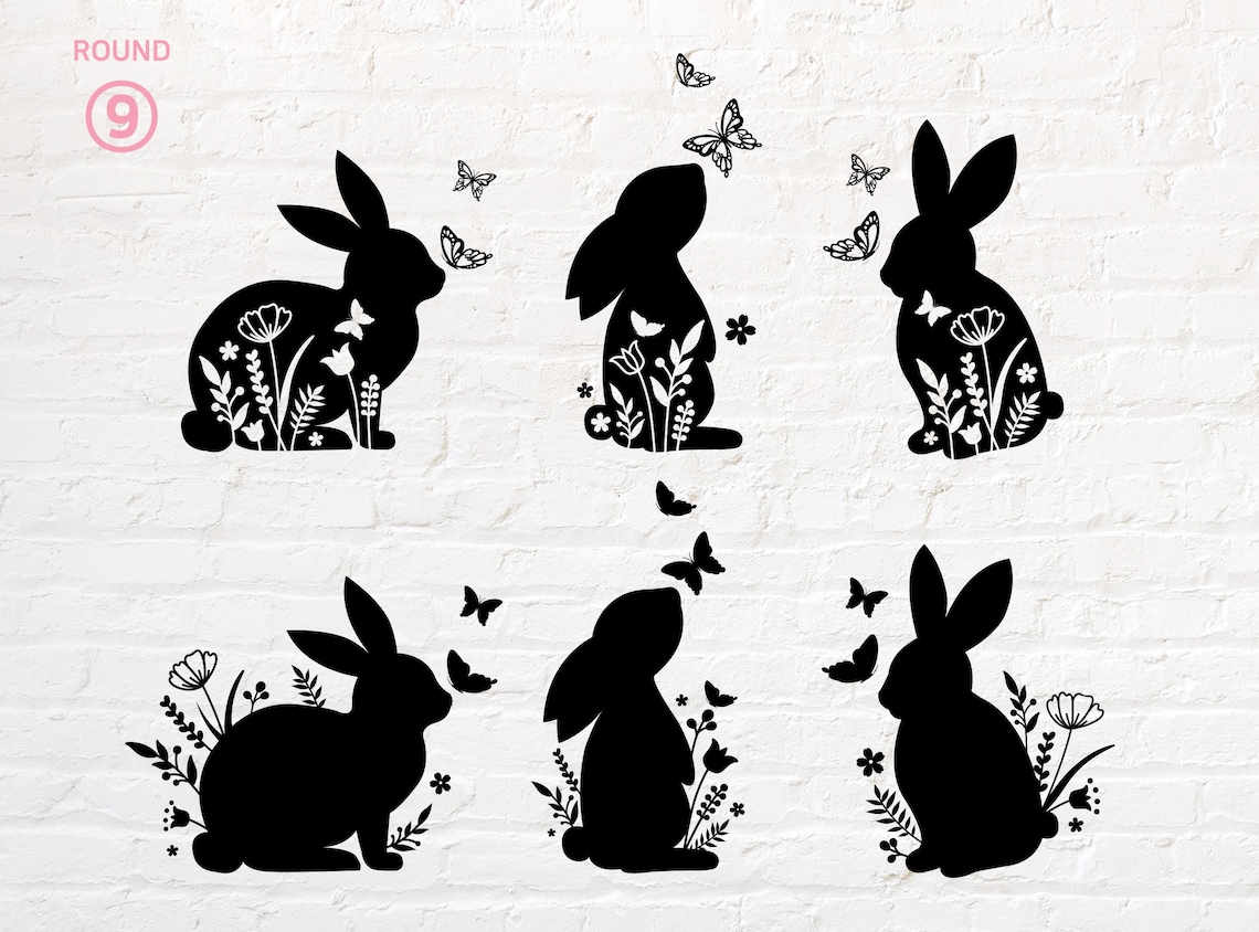 Floral Rabbit Svg, Png, Dxf, Eps, Pdf - Etsy