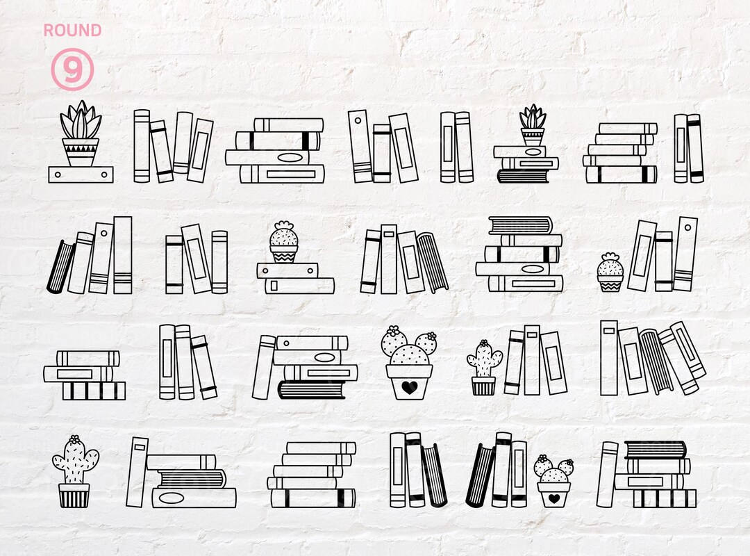 Bookshelf Svg, Books Svg, Png, Dxf, Eps, Pdf - Etsy