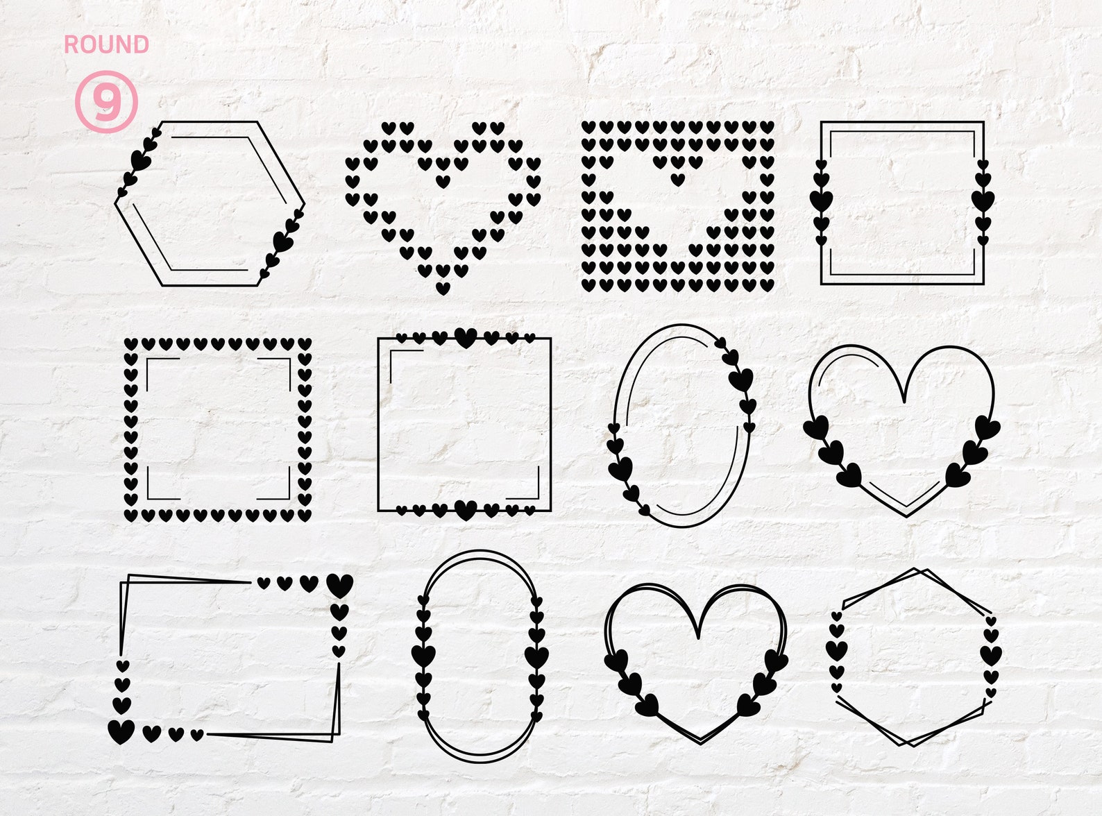 Heart Outline Svg, Heart Frame Svg, Png, Dxf, Eps, Pdf - Etsy