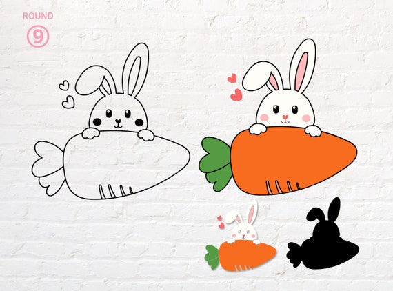 Cute Rabbit Svg Png Dxf Eps Pdf | Etsy