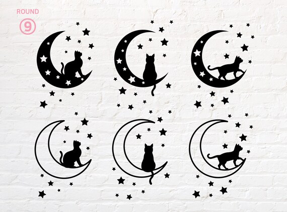 Moon Cat Svg Png Dxf Eps Pdf - Etsy