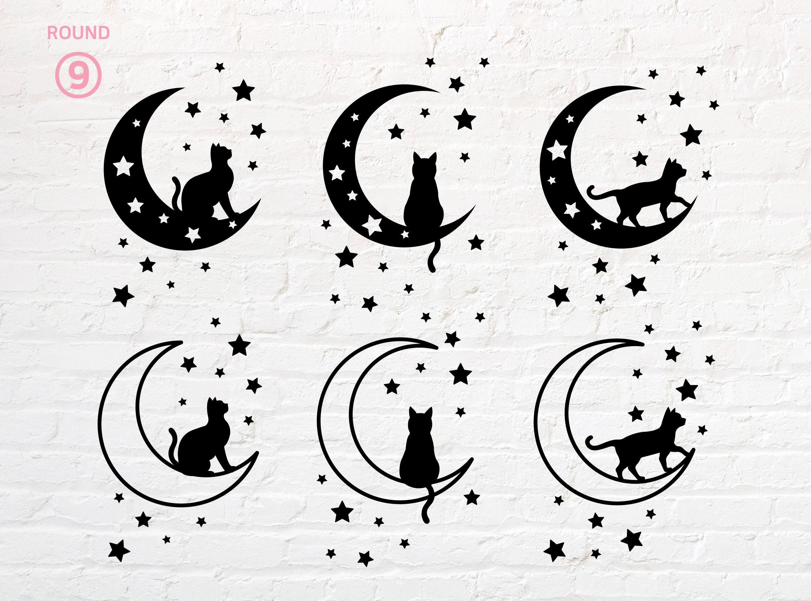 Moon Cat Svg, Png, Dxf, Eps, Pdf - Etsy