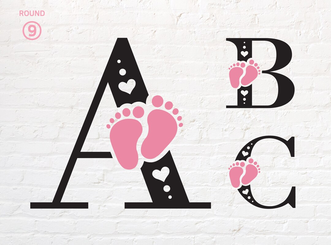 Baby Foot Alphabet Svg, Png, Dxf, Eps, Pdf - Etsy