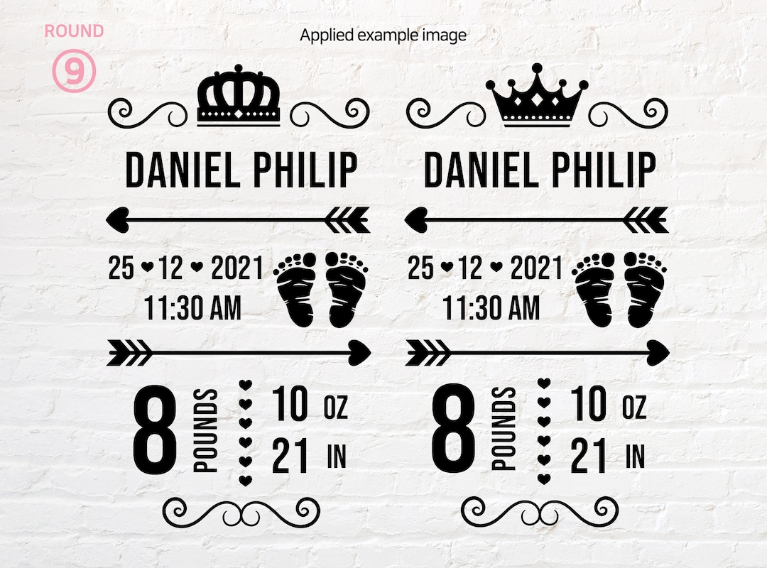 Baby Birth Stats Svg, Birth Stats Crown Svg, Png, Dxf, Eps, Pdf - Etsy