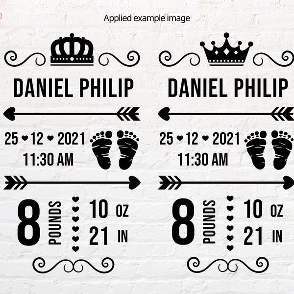 Birth Stats Svg - Etsy