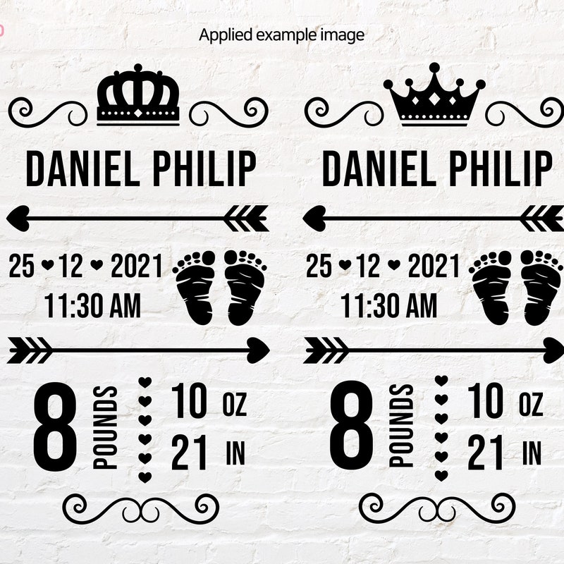 Birth Stats Svg - Etsy