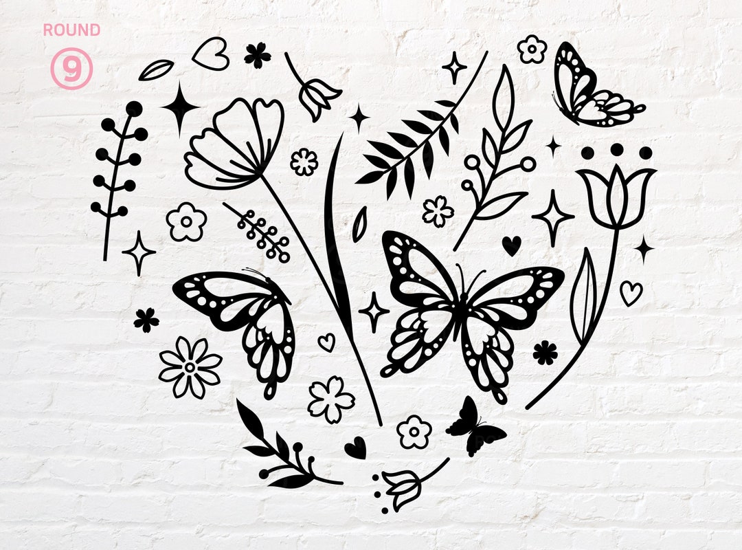 Heart Flower Svg, Png, Dxf, Eps, Pdf - Etsy