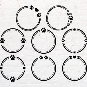 Paw Circle Split Svg, Png, Dxf, Eps, Pdf - Etsy