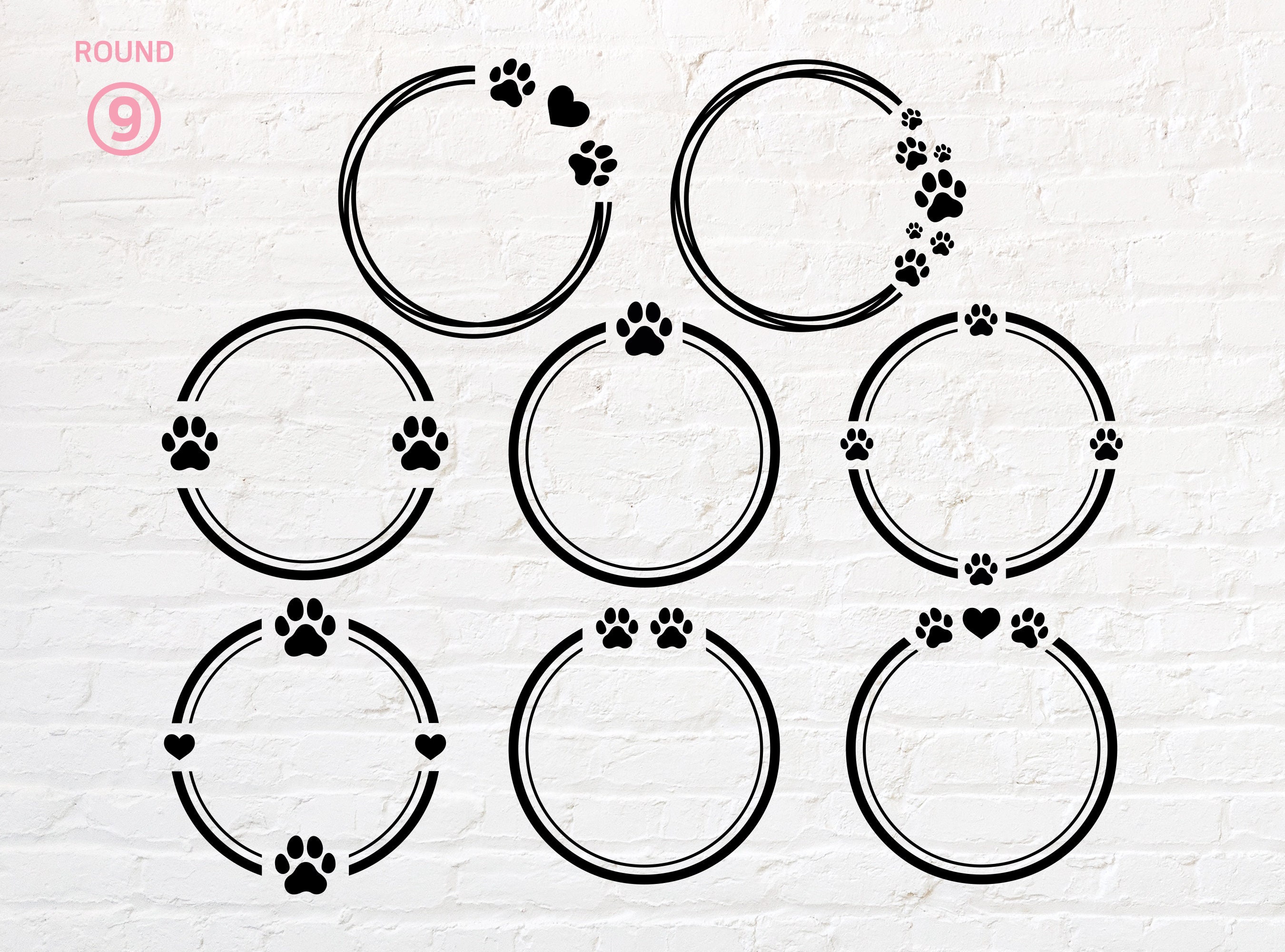 Paw Circle Split Svg, Png, Dxf, Eps, Pdf - Etsy