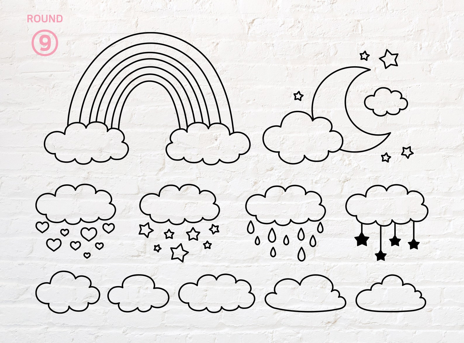 Cloud Svg Cloud Outline Svg Png Dxf Eps Pdf - Etsy