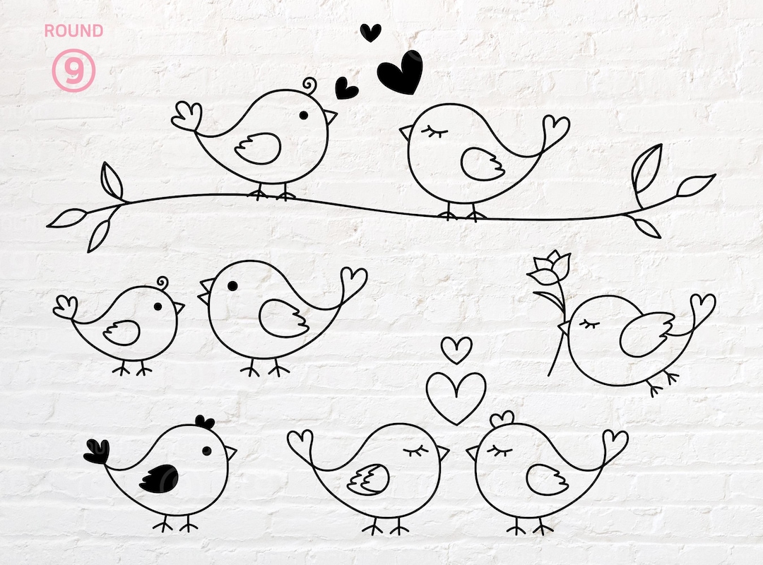 Bird Svg, Cute Bird Svg, Png, Dxf, Eps, Pdf - Etsy