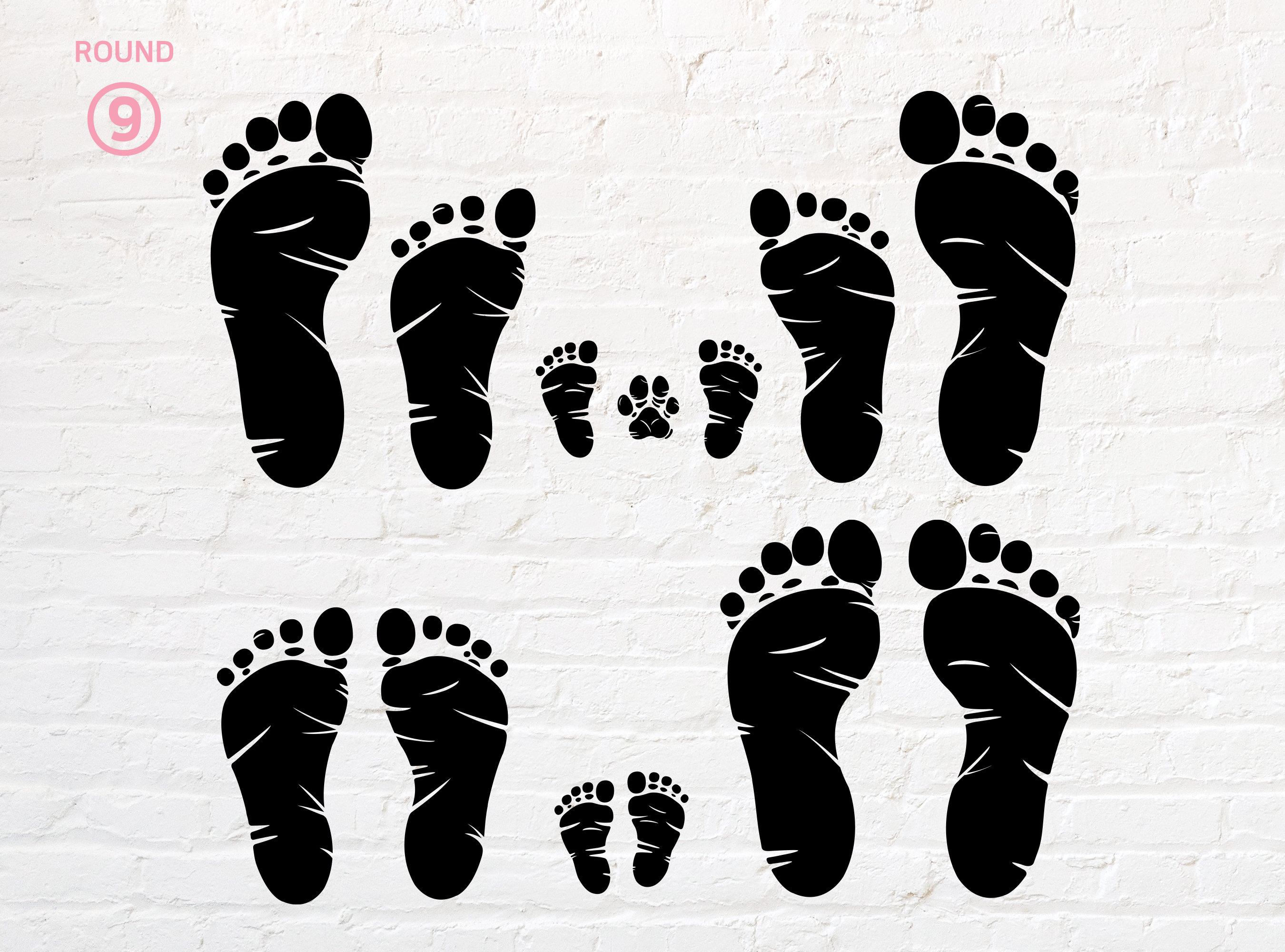Family Foot Print Svg, Png, Dxf, Eps, Pdf - Etsy