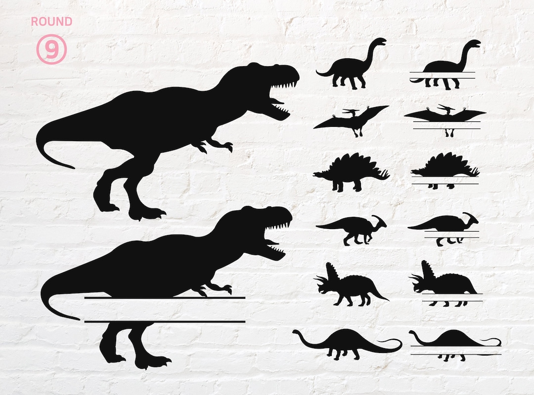 Dinosaur Svg, Dinosaur Split Svg, Png, Dxf, Eps, Pdf - Etsy