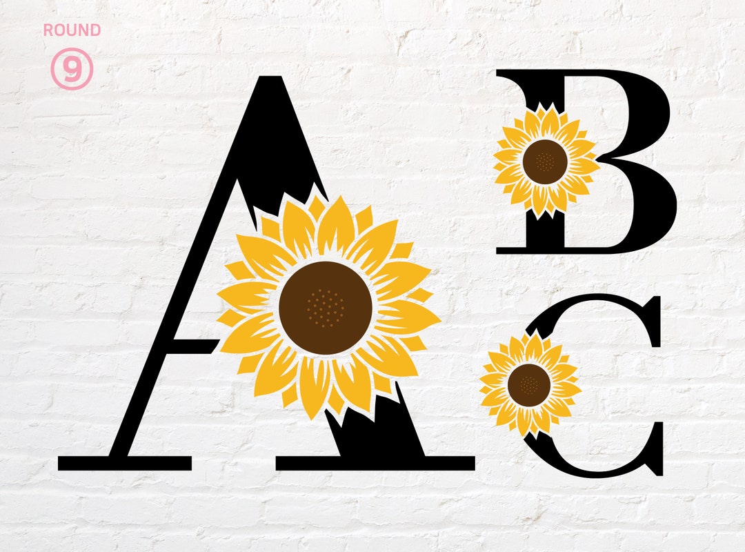 Sunflower Alphabet Svg, Sunflower Monogram Svg, Png, Dxf, Eps, Pdf - Etsy