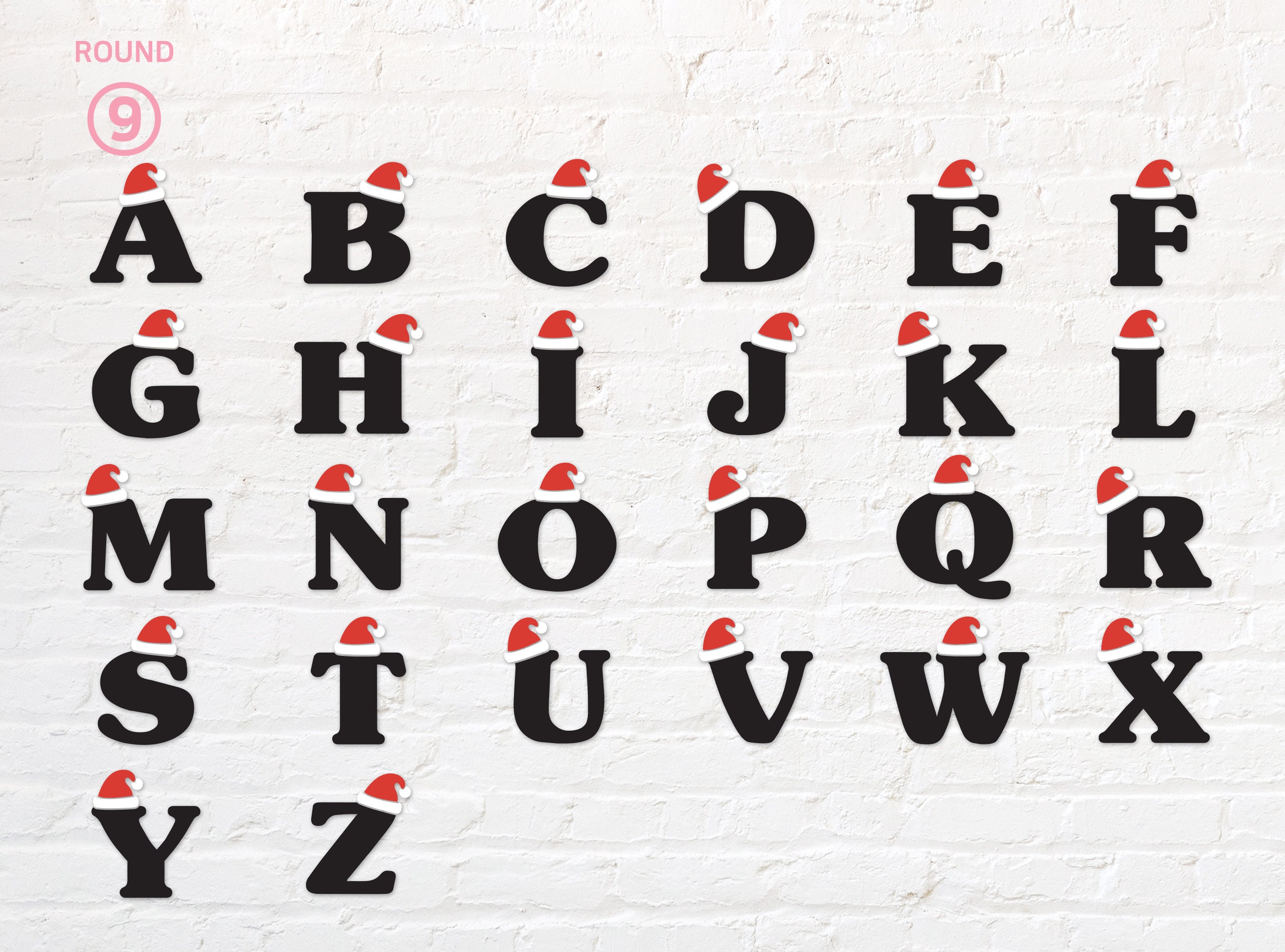 Christmas Alphabet Svg Christmas Alphabet Split Svg. Png | Etsy