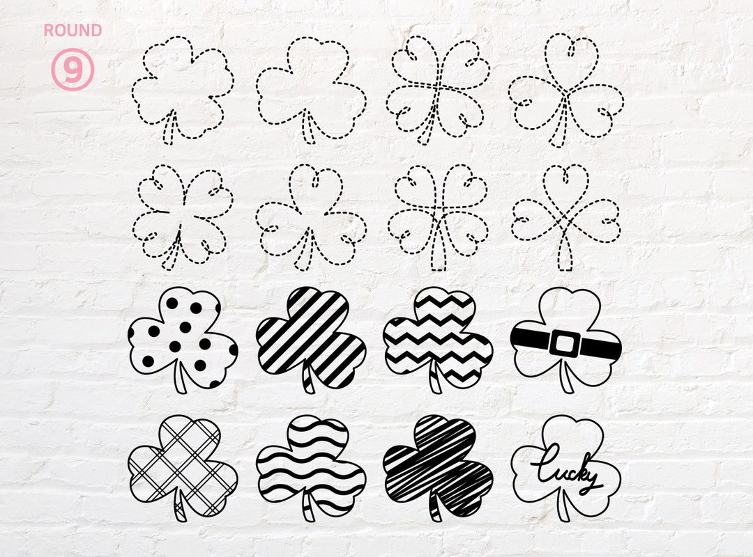 Shamrock Outline Svg, Shamrock Outline Bundle Svg,png, Dxf, Eps, Pdf - Etsy