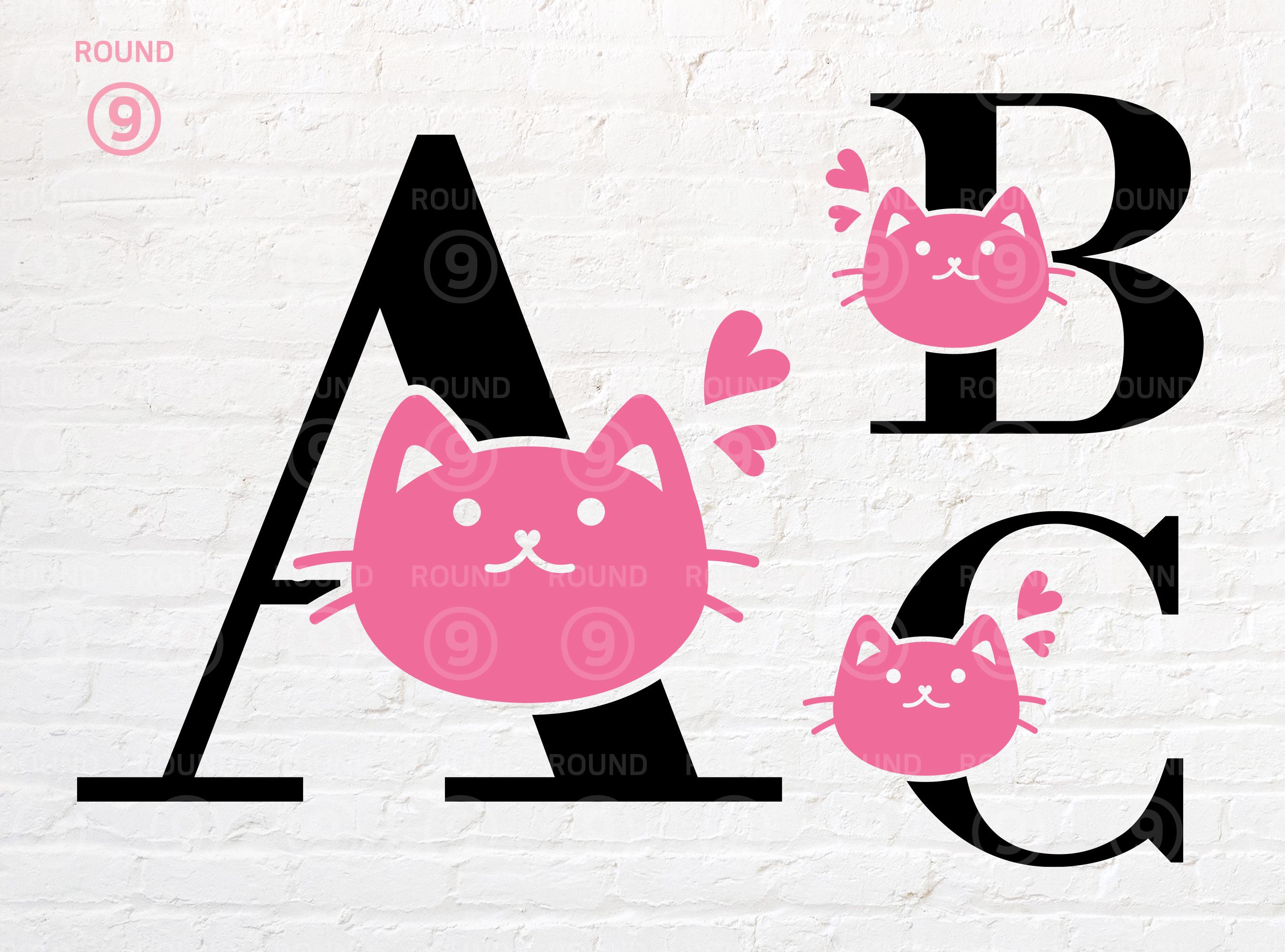 Cat Monogram Svg, Cat Alphabet Svg, Png, Dxf, Eps, Pdf - Etsy