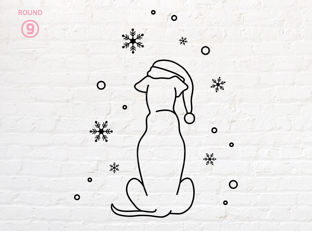 Christmas Dog Outline Svg, Png, Dxf, Eps, Pdf - Etsy