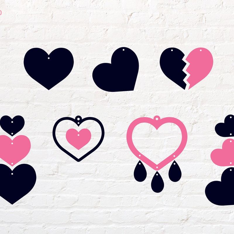 Heart Earrings Svg - Etsy