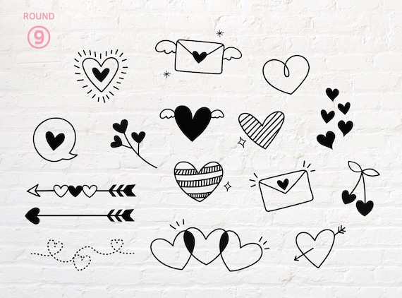 Heart svg hand drawn heart svg png dxf eps pdf | Etsy