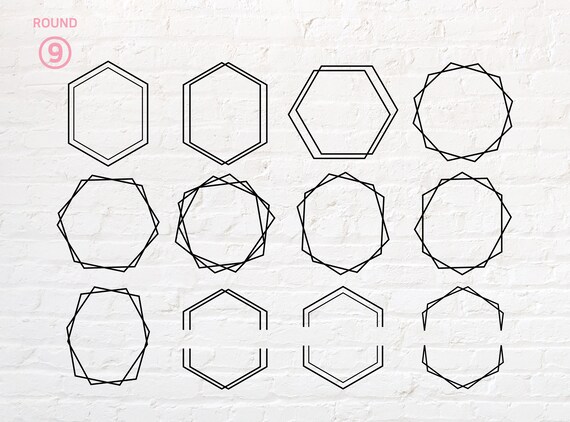 Double Line Hexagon Svg Png Dxf Eps Pdf | Etsy