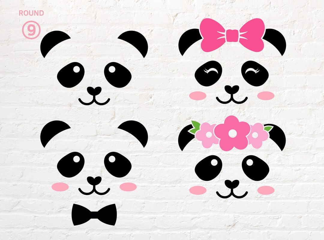 Panda Face Svg, Png, Dxf, Eps, Pdf - Etsy