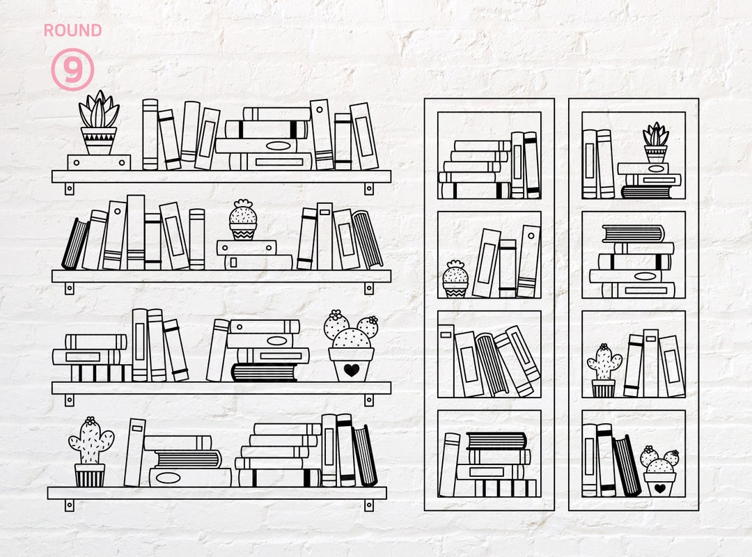 Bookshelf Svg, Bookcase Svg, Png, Dxf, Eps, Pdf - Etsy
