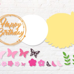 Butterfly Birthday Cake Topper Svg, Png, Dxf, Eps, Pdf - Etsy