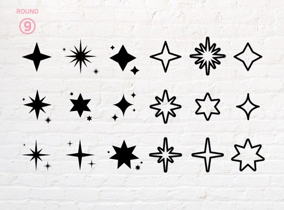 Sparkle Svg Sparkle Shapes Svg Png Dxf Eps Pdf | Etsy
