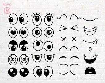 High Quality Cartoon Eyes SVG Bundle, Cartoon Eyes Dxf, Cartoon Eyes ...