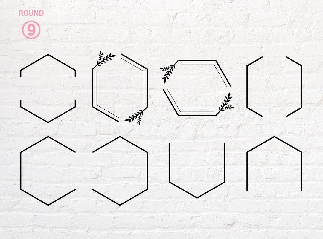 Hexagon Outline Svg, Hexagon Split Svg, Png, Dxf, Eps, Pdf - Etsy
