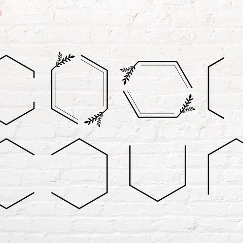 Hexagon Outline Svg Hexagon Split Svg Png Dxf Eps Pdf - Etsy