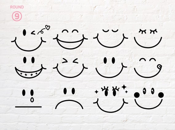 Smile Face Svg Png Dxf Eps Pdf | Etsy