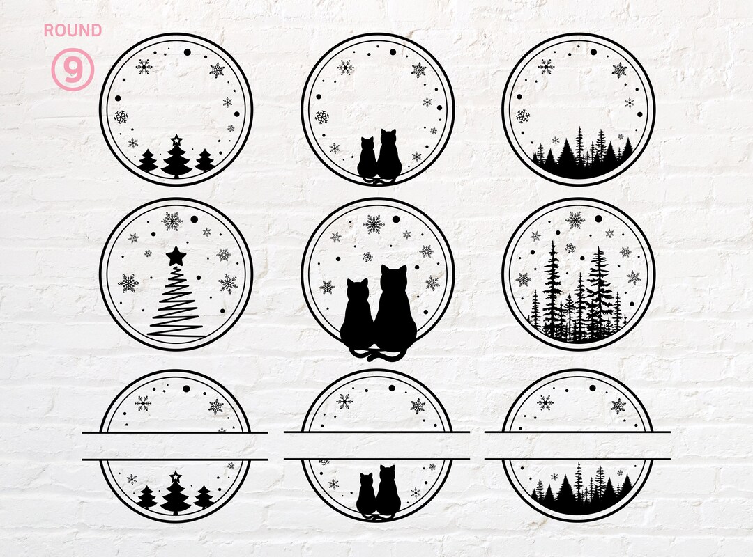 Christmas Circle Frame Svg, Png, Dxf, Eps, Pdf - Etsy