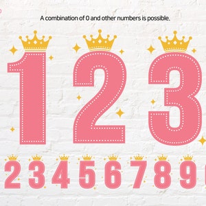 Crown Number Svg, Birthday Numbers Svg, Png, Dxf, Eps, Pdf - Etsy