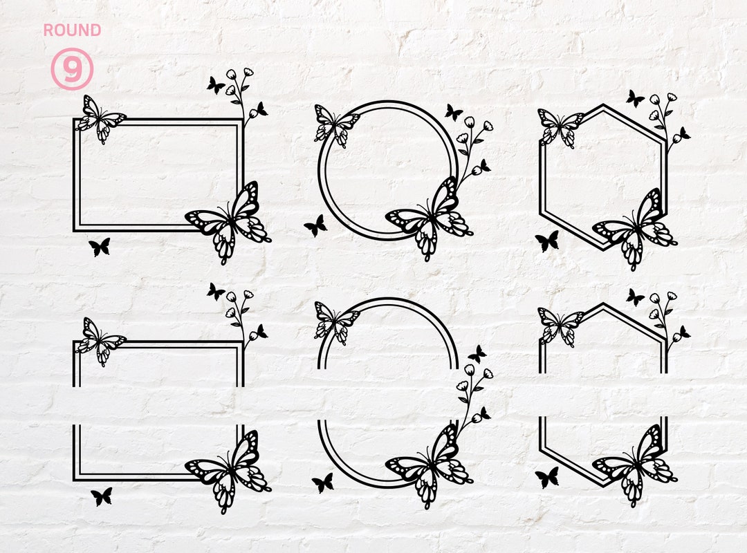 Butterfly Frame Svg, Png, Dxf, Eps, Pdf - Etsy
