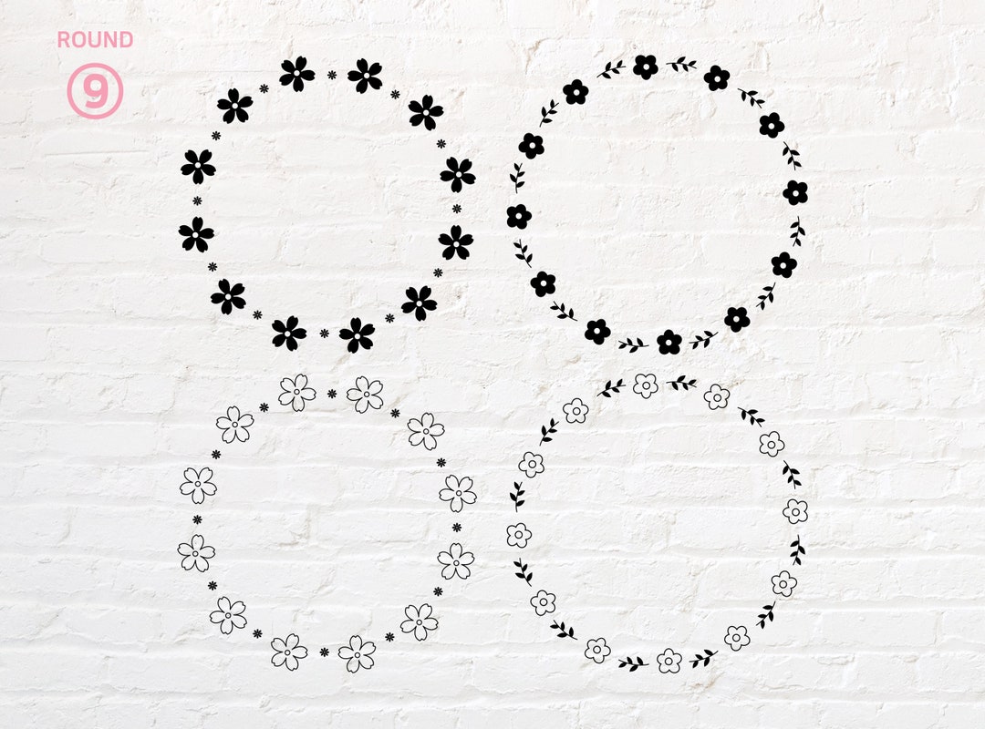 Flower Circle Frame Svg, Png, Dxf, Eps, Pdf - Etsy