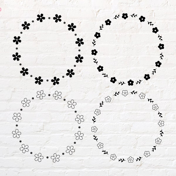 Flower Circle Svg - Etsy