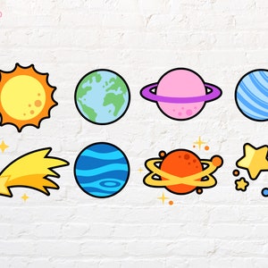 Space Planets Svg, Png, Dxf, Eps, Pdf - Etsy
