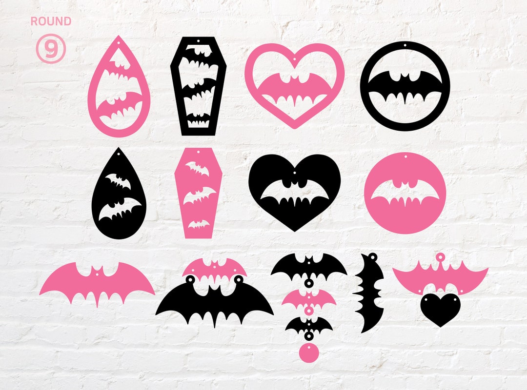 Bat Earring Svg, Png, Dxf, Eps, Pdf - Etsy